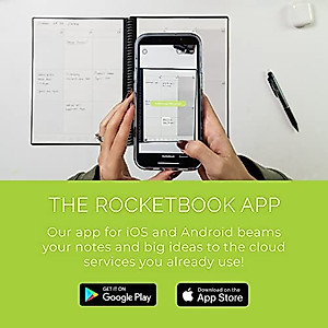 Rocketbook Smart Reusable Notebook, Fusion Plus Letter Size Spiral Notebook & Planner, Infinity Black, (8.5" x 11")