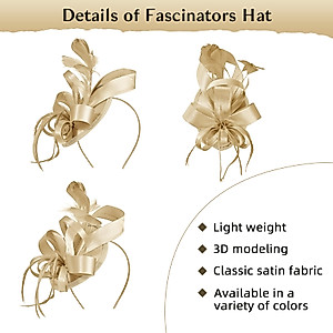 Fascinators Hats for Women Kentucky Derby Hats Tea Party Hats Flower Wedding Church Headband Hair Clip Girls White