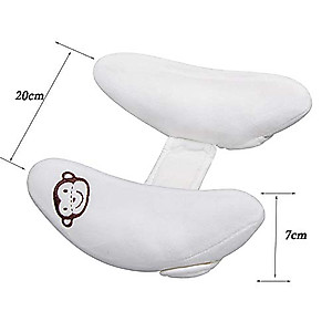 Baby Adjustable Head Neck Support - Banana Shape Travel Pram Pillow Cushion, Headrest for Car Seat Pushchair Stroller Rocker