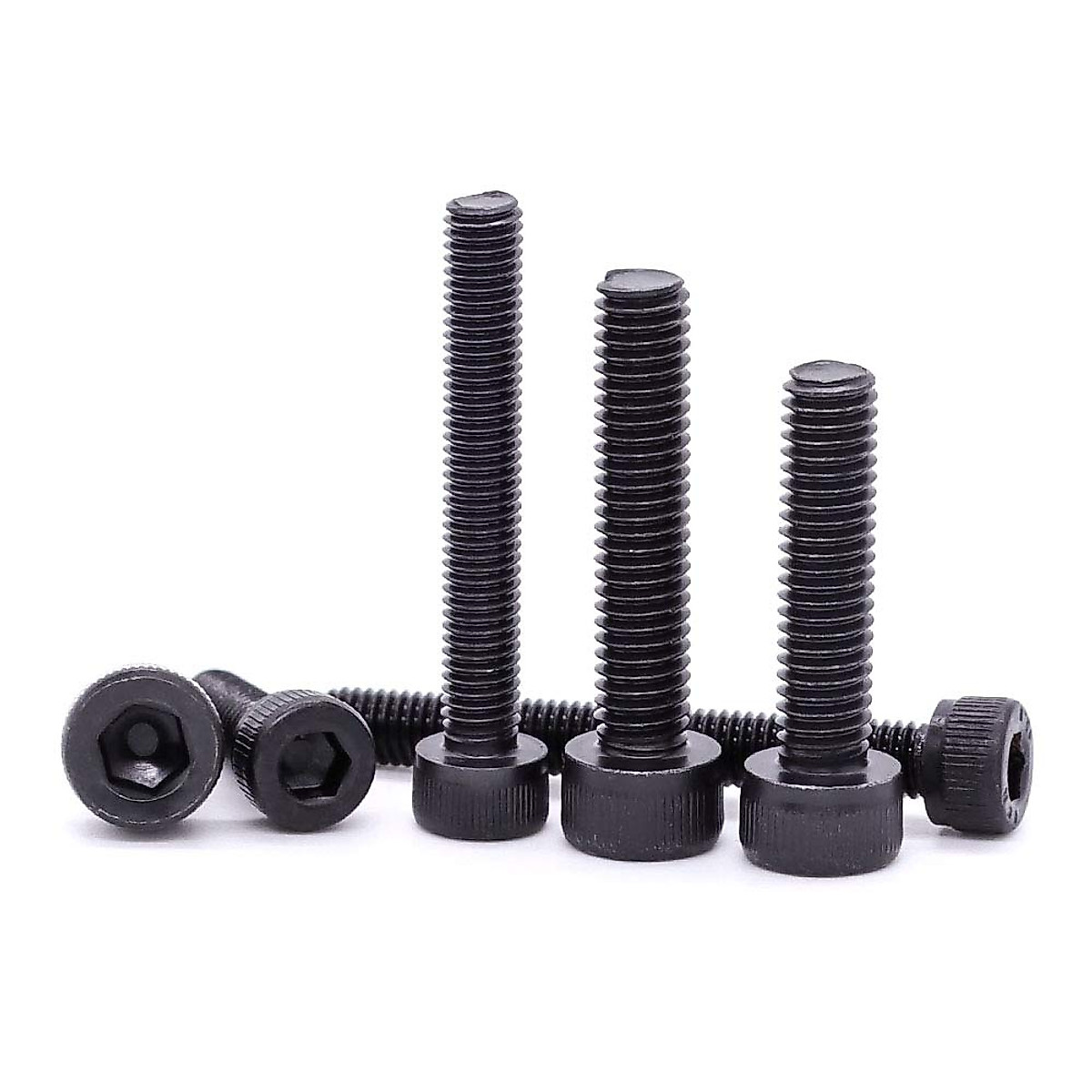 M3-0.5 x 12mm Socket Head Cap Screws, 12.9 Grade Alloy Steel, Black Oxide Finish, Full Thread, Coarse Thread, Allen Hex Drive, 100 pcs