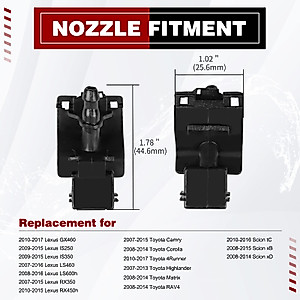 OTUAYAUTO Front Windshield Washer Nozzles - Replacement for Lexus, Scion, Toyota - Replaces OEM #: 85381-12300, 85381-12320 Spray Jet Kit （pack of 2）