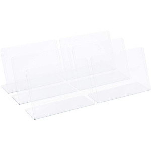 Slant Back Acrylic Sign Holder, Horizontal Sign Display (7 x 5 in, 6 Pack)