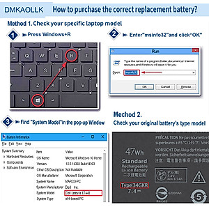 DMKAOLLK E7440 Laptop Battery for Dell Latitude 14 7000 E7440 E7450 E7420 Series PFXCR 34GKR F38HT G95J5 3RNFD G0G2M T19VW 909H5 0909H5 451-BBFT 451-BBFV 451-BBFY E225846 Notebook Battery