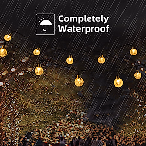 Solar powered Outdoor String Lights Globe – Waterproof Crystal Ball solar String Lights 8 Modes with 100LED 39FT – Good Ideal for Garden Yard Home Party Wedding Christmas Decoration (Warm White)