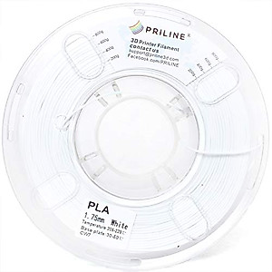 PRILINE PLA 1.75 3D Printer Filament, Dimensional Accuracy +/-0.03 mm, 1kg Spool,White