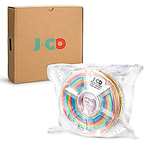 J-CD 3D Printing PETG Filament, Rainbow Multi Color Gradient, Dimensional Accuracy +/- 0.02 mm, 600G (1.3lbs ) Spool, 1.75 mm
