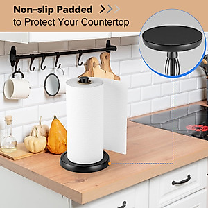 Sunflower Kitchen Paper Towel Holder - Yellow Home Kitchen Decor Accessories - Hegivoc Black Metal Farmhouse Large Towel Stand for Countertops - The Butterfly Lovers