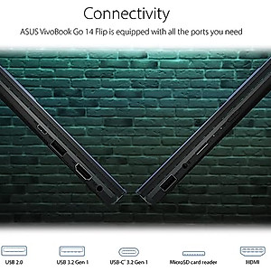 ASUS Newest Thin and Light VivoBook, 14 HD Touchscreen 2-in-1 Laptop, 4GB RAM, 128GB (64G SSD+64G MSD), Intel Celeron Processor, Type-C,HDMI, Microsoft 365 Personal 1-Year, Windows 11 S