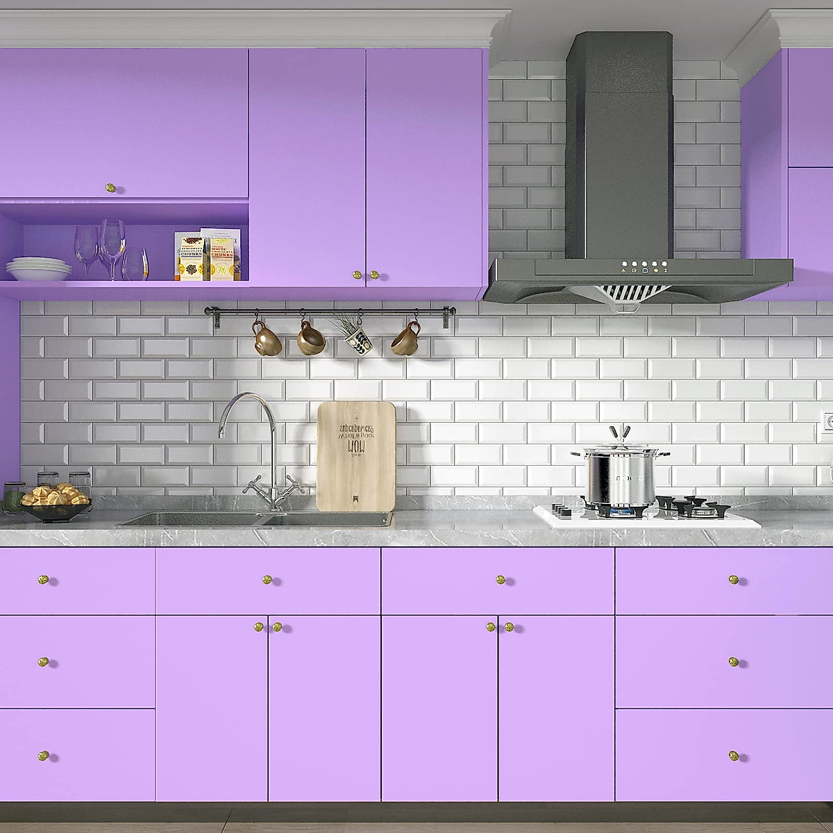 YENHOME Purple Peel and Stick Wallpaper Removable Purple Wallpaper for Bedroom Wall Paper Rolls Purple Contact Paper Peel and Stick for Cabinets Walls Drawer 17.7"x80" Matte Self Adhesive Wallpaper