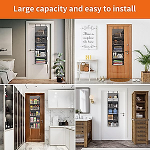 Fixwal Over The Door Hat Racks for Baseball Caps, Clear Deep Pockets Hat Organizer for Closet, Holds Up to 72 Caps Hat Storage Organizer With 3 Hooks, Grey