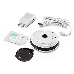 BlueHills White Compact Security Camera for Ceiling or Walls HD 1080P Night Vision Motion Detector & Two-Way Audio - Monitor Front-Door Home Business Kids Baby Dog Cat & Pets with App in Cell Phone