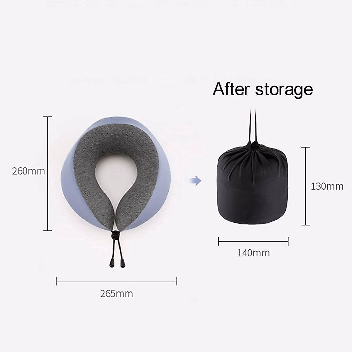 JYYBN Travel Pillow - Memory Foam Neck Pillow Support Pillow, Support Cushion U Shaped Portable Travel Pillow for Kids Adults Aircraft Car Train Office