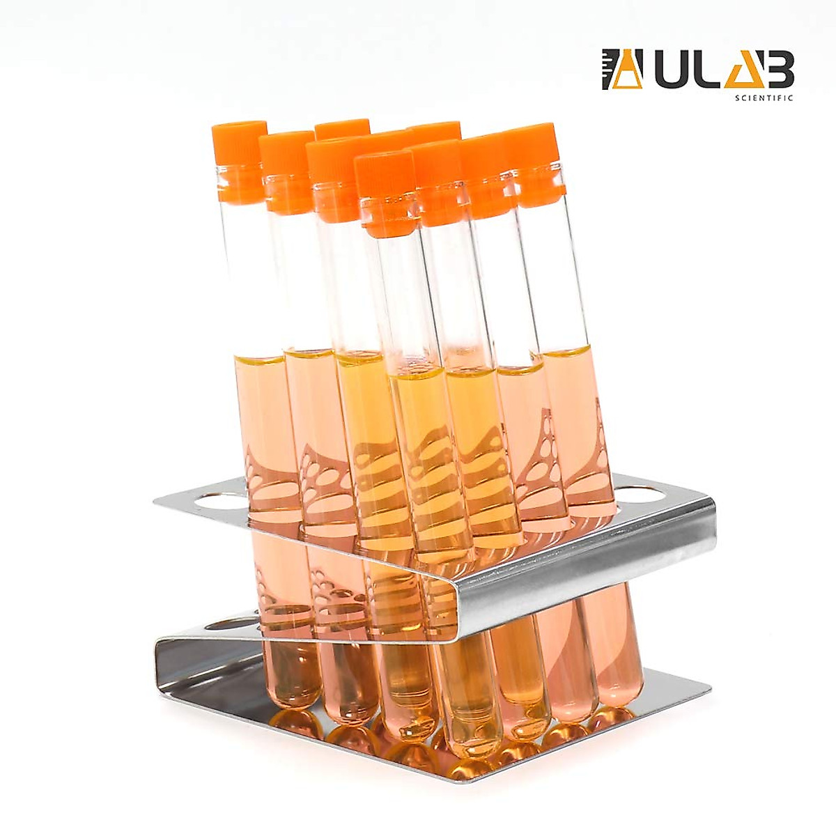 ULAB Scientific Test Tube Rack Set, Z Shape, Suitable for Tubes of Dia. ≤16mm, 1pc in Stainless Steel, 1pc in Aluminum, UTR1003