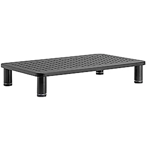 Husky Mounts Monitor Riser Laptop Stand, Adjustable Legs, Stackable, 14.5" x 9.25" x 3.25" Max Height, Matte Black Steel, 1 Stand