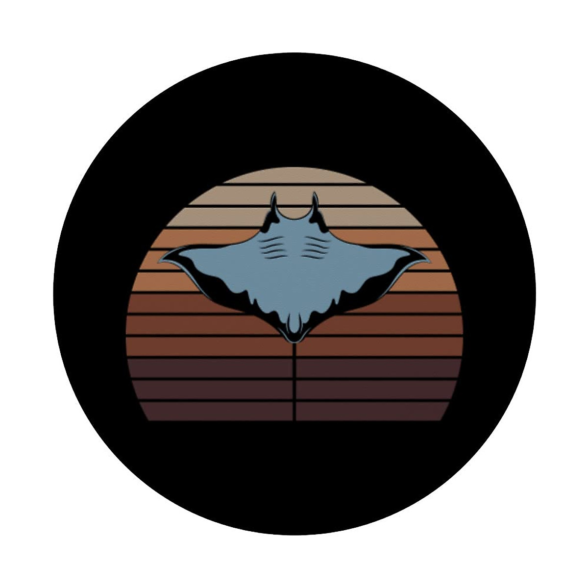 Retro Stingray Aquarist Ocean Animal Lover Manta Ray PopSockets Swappable PopGrip