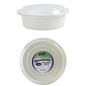 Premium Deep Round White Containers - 9" (Pack of 6) - Stackable & Leak-Proof Design | Perfect for Meal Prep, Storage & Reusable Home Organization