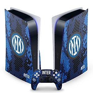 Head Case Designs Officially Licensed Inter Milan Home 2021/22 Crest Kit Vinyl Faceplate Sticker Gaming Skin Decal Compatible With Sony PlayStation 5 PS5 Disc Edition Console & DualSense Controller