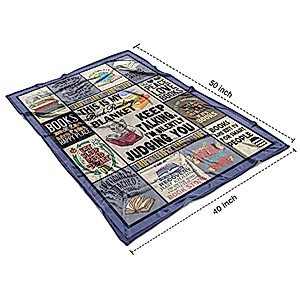 IORTY RTTY Book Lovers Gifts Reading Blanket Gifts for People Who Like to Read Gifts for Book Lovers Cozy Lightweight Flannel Throw Blanket 40X50 Inch