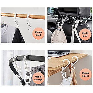 EIKS 6 Sets Rotatable S Shaped Hooks Multi Purpose for Clothes Laundry Bags Towels Door Knobs Shopping Carts