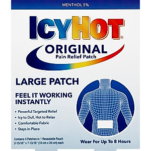 Icy Hot Original Medicated Pain Relief Patch, Large, 5 count