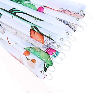 HVEST Pink Christmas Flamingo Shower Curtain 72x72 Inches with 12 Hooks Snowflake Happy Tropical Bird Family with Santa Hat Merry Christmas Curtains Polyester Fabric for Kids Bathroom