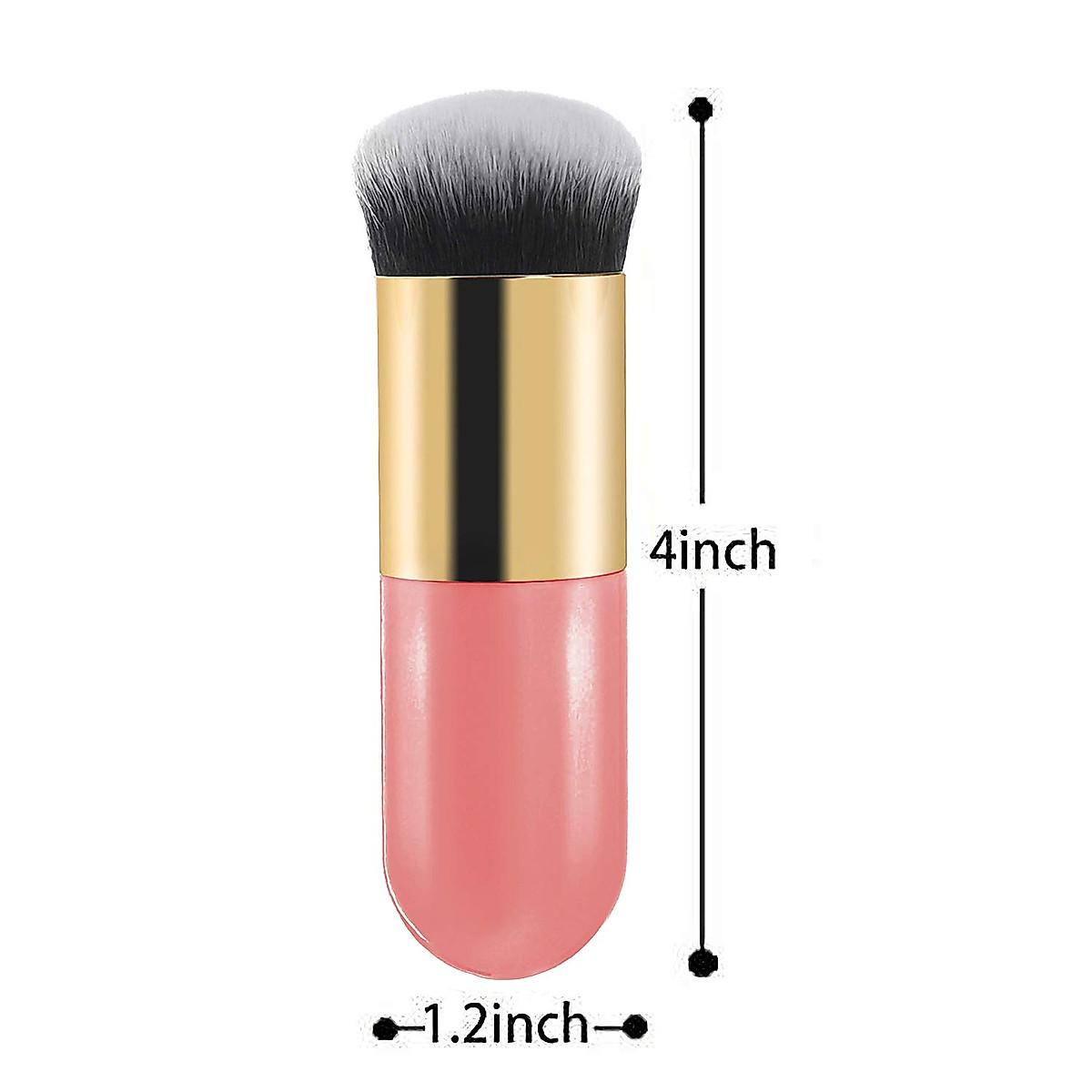 2 Pieces Foundation Brush, Chubby Makeup Brush, Suit For Blending Liquid, Cream or Flawless Powder Cosmetics(Golden & Pink)