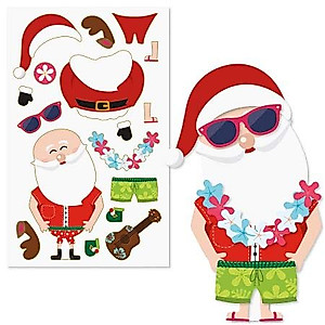 Build Your Own Santa Sticker Sheets - Set of 36 Santas and Coordinating Stickers, Christmas Decorating Stickers, DIY Activity for Kids, Holiday Arts and Crafts