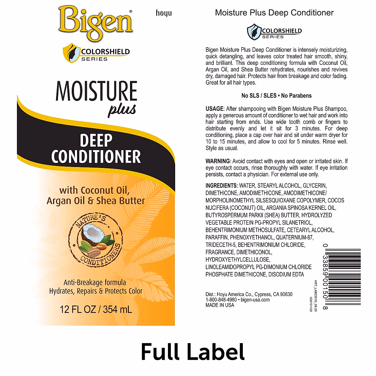 Bigen Colorshield Moisture Plus Deep Conditioner 12 fl oz (Pack of 2)
