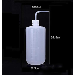 VANTOBEST 2Pcs 1000ml/34oz Clear Plastic Wash Bottle Plastic Squeeze Tattoo Bottle with Narrow Mouth Squirt Bottle Containers Cans Pots Watering Tool for Gardening Lab Industry