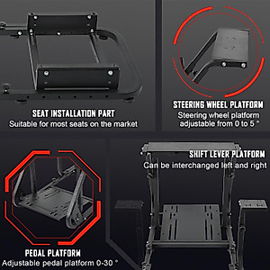 Hottoby Racing Simulator Cockpit Mountable Monitor Stand Adjustable Fits for Logitech/Thrustmaster/Fanatec G920 G923 G29 T80 T150