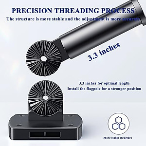 ESTTOP Flag Pole Holder Bracket, Multi-Position Mounting Bracket with Hardwares for Outside, Premium Aluminum Alloy Water Resistant Rust Free Flagpole Holder for House(Black)