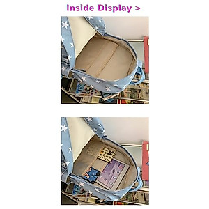 JHTPSLR Preppy Backpack Stars Backpack Kidcore Aesthetic Backpack Cartoon Print Backpack Stars Book Bags Laptop Backpack Supplies (Black)