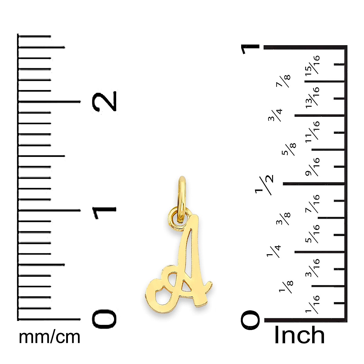 Solid Gold Initial Charm Available in A-Z, Tiny Cute Letter Jewelry (C)