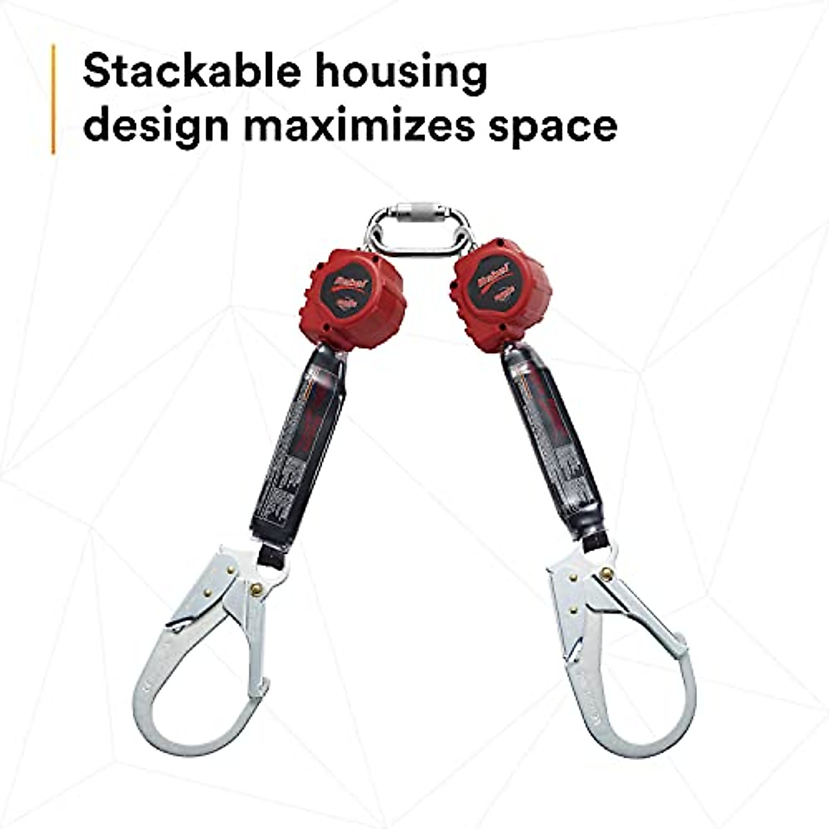 3M Protecta 3100414 Self Retracting Lifeline Rebel 6' (18M) Web Twin, Steel Rebar and Carabiner, Black/Red
