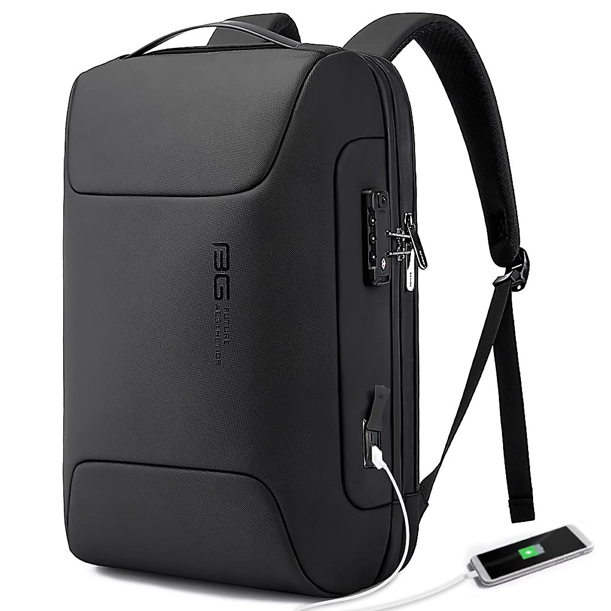 BANGE Anti Theft Business Laptop Backpack Fits 15.6 Inch Notebook,Smart Work Backpack with USB Charging Port for School Office College Airplane