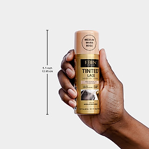 EBIN NEW YORK Tinted Lace Spray - Medium Brown 2.7oz/ 80ml, Quick dry, Water Resistant, No Residue, High pigmentation, Even Spray, Matching Skin Tone, Natural Look, Tinted Spray for Wig