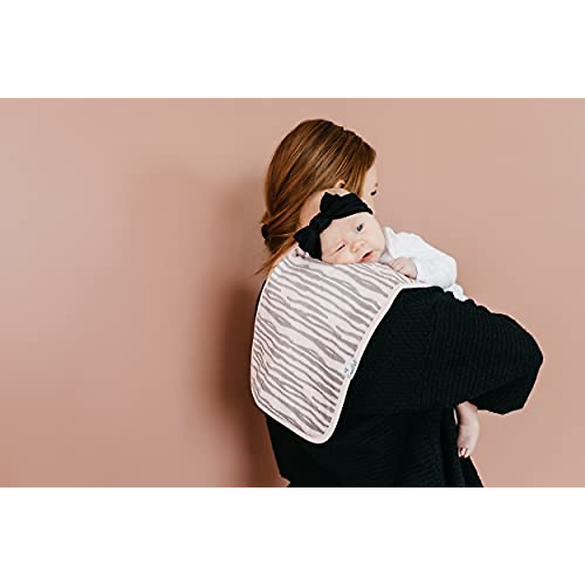 Copper Pearl Premium Baby Burp Cloths - 3-Pack Large Cotton Burp Cloths, Extra Soft Spit Up Rags with 3 Absorbent Layers, Perfect for Baby Boy and Baby Girl Gifts (21" x 10" Size, Zara Set)