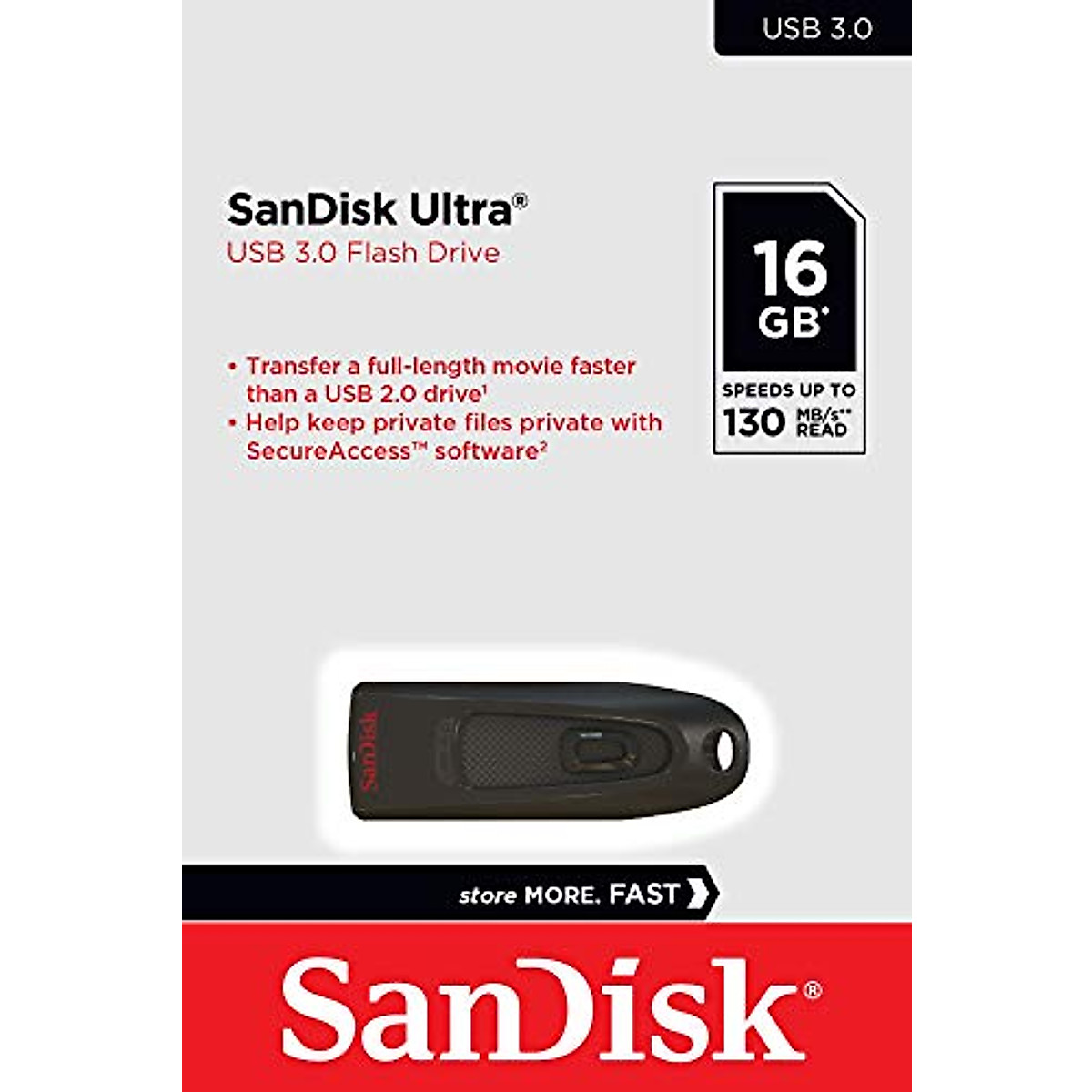 SanDisk Ultra 16 GB USB 3.0 Flash Drive Up to 100MB/s- Old EOL Model
