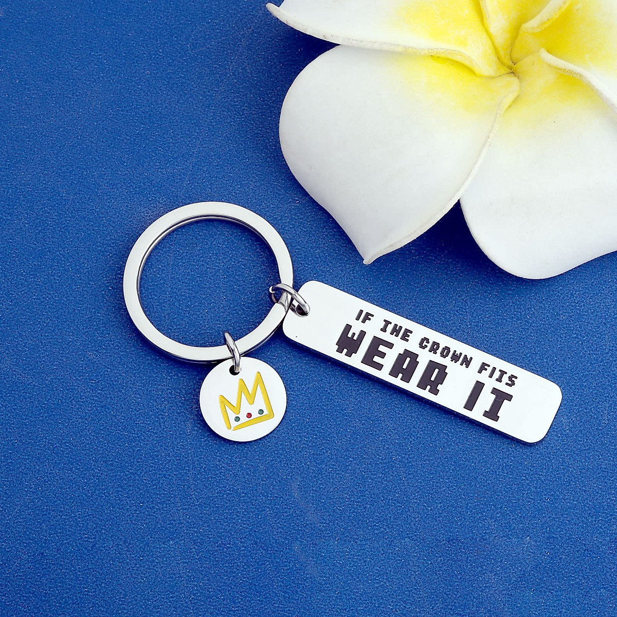 KEYCHIN Dream Ranboo Keychain SMP Gifts If the Crown Fits Wear It Jewelry Ranboo Quote Gifts For SMP Gamer (If the Crown K-S)
