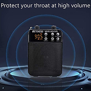 Retekess TR619 Voice Amplifier for Teachers, Rechargeable PA System Speaker with Recording, AUX, Echo, FM Radio, Voice Amplifier Portable for Classroom, Trainer, Meetings, Outdoor