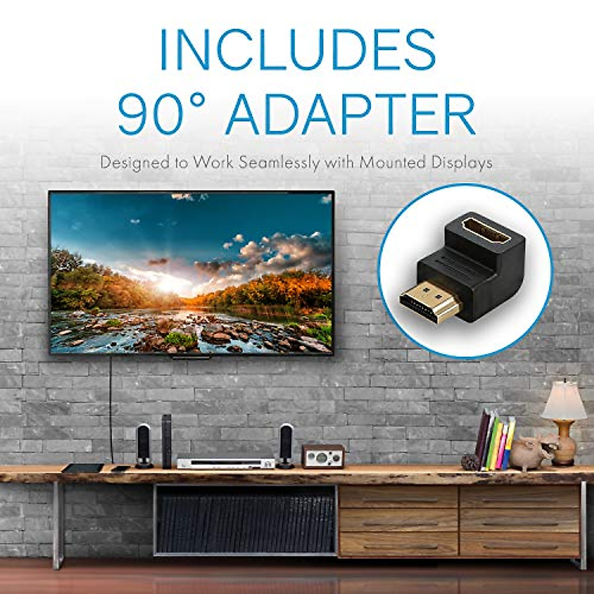 Realm 4k HDMI Cable & Adapter, Gray, 6 feet, RLMH9GR