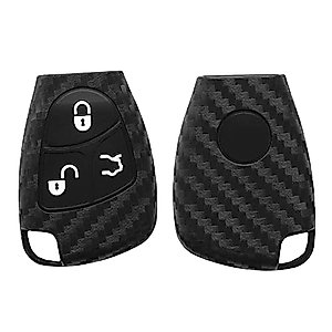 kwmobile Silicone Key Fob Cover Compatible with Mercedes-Benz 2-3 Button Car Key - Carbon Black