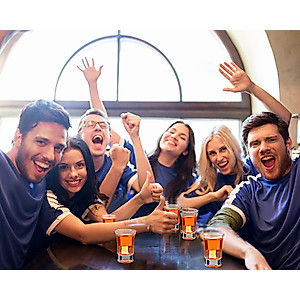 50 Pack Shot Glass Set with Heavy Base, 1.4 Ounce Clear Shot Glasses Round Shot Glasses Bulk for Whiskey Wine Liquor Vodka Birthday Party