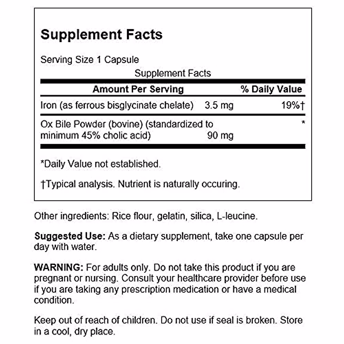 Swanson Ox Bile - Standardized 90 mg 60 Caps 4 Pack