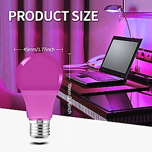 Colored Light Bulbs 9W (60w Equivalent) E26 Base Color Bulb for Halloween Christmas Party Holiday Lighting Blue/Red/Green/Purple/Orange/Pink 6-Pack