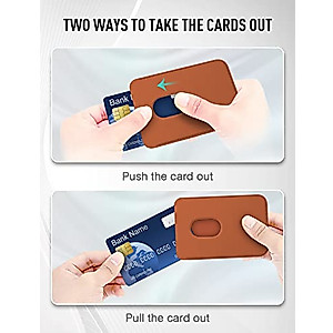 Magnetic Card Wallet Holder with MagSafe for iPhone 14 Pro Max/14 Plus/14 Pro/14, for iPhone 13 Pro Max/13 Pro/13/13 Mini, for iPhone 12/12 Pro/12 Max/12 Mini,GoldenBrown