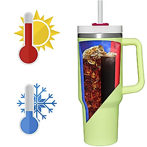 40oz Quencher Adventure modern tumbler, Stainless Steel Vacuum Insulated Tumbler, Travel Tumbler With Lid and Straw (Light green)