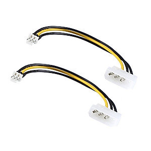 ELECTOP 3 Pin ATX Fan to 4 Pin Molex Connector Cable Fan Power Adapter Cable 2 Pack