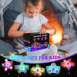 BSTCRAFT 22 Pack LED Light Up Fidget Spinner Bracelets, Glow in The Dark Party Supplies Party Favors for Kids Lights Up Bracelet Goodie Bag Filler Fidget Toy Treasure Box Gifts Birthday Christmas