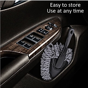 Shopping GD Multi-Functional Car Duster Cleaning Dirt Dust Clean Brush Dusting Tool Mop Gray Car Cleaning Products
